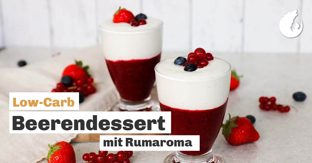 Beerendessert mit Rumaroma 🍓🫐 Low-Carb, fruchtig & lecker